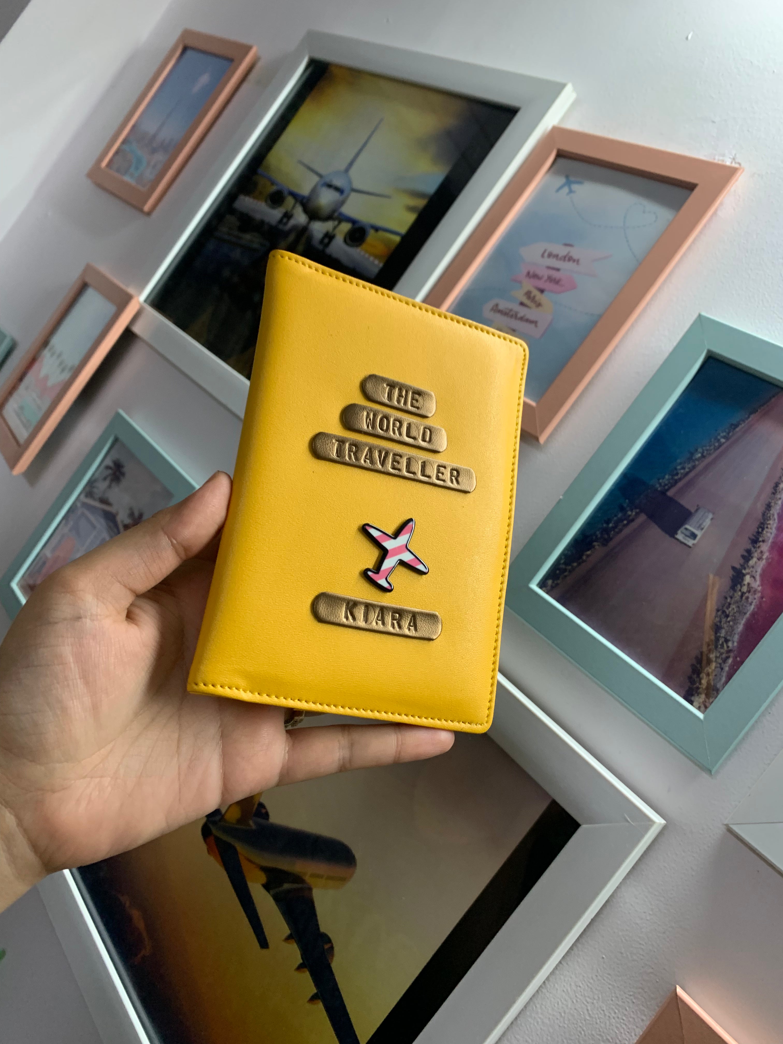 Yellow Personalised Passport Cover | TPC Gifts