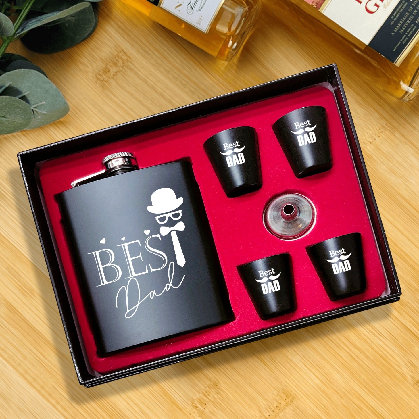 Customised Hip Flask Set With Shot Glasses | TPC Gifts
