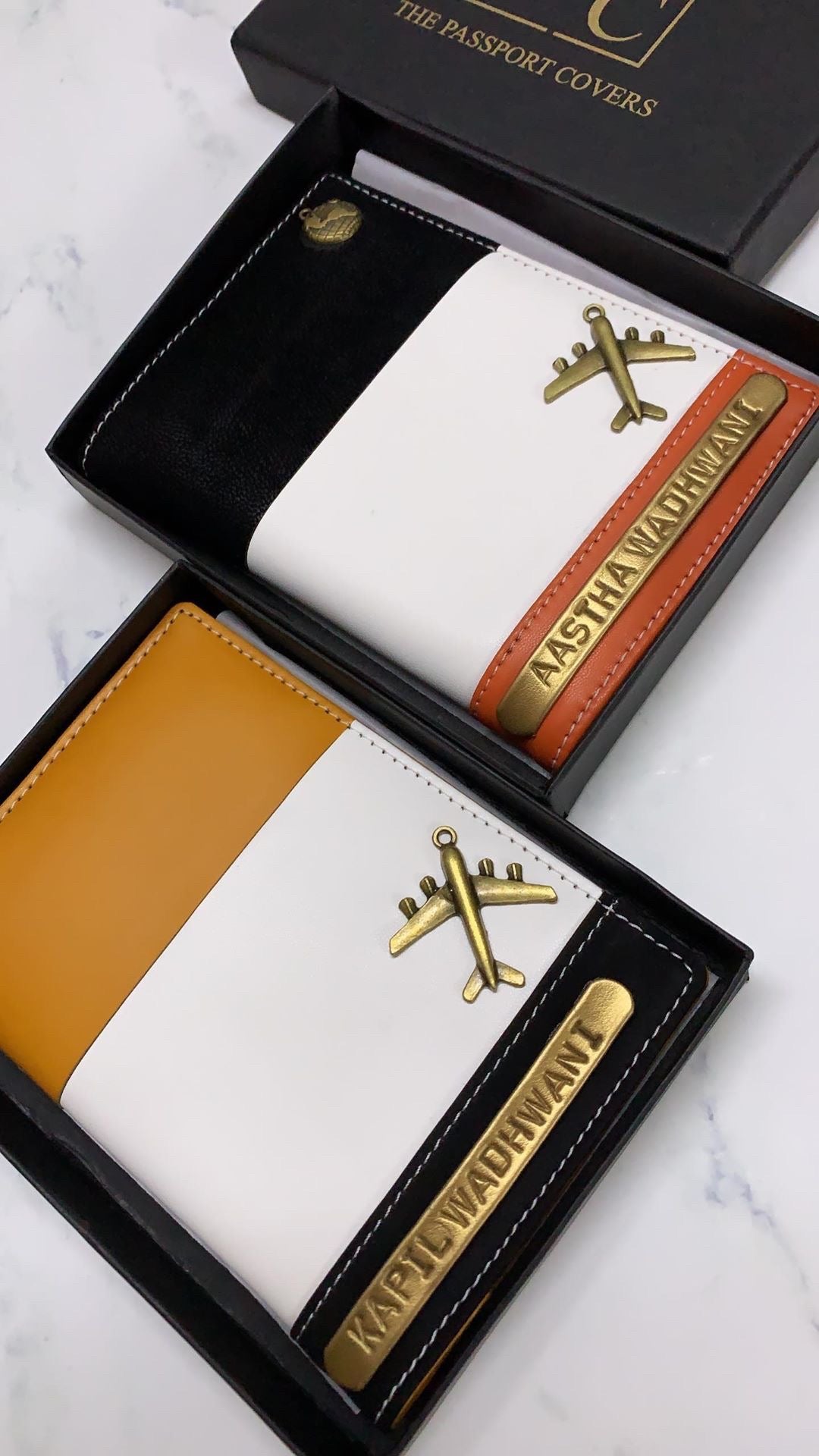 Personalised Couple Three Tone Passport Cover | TPC Gifts