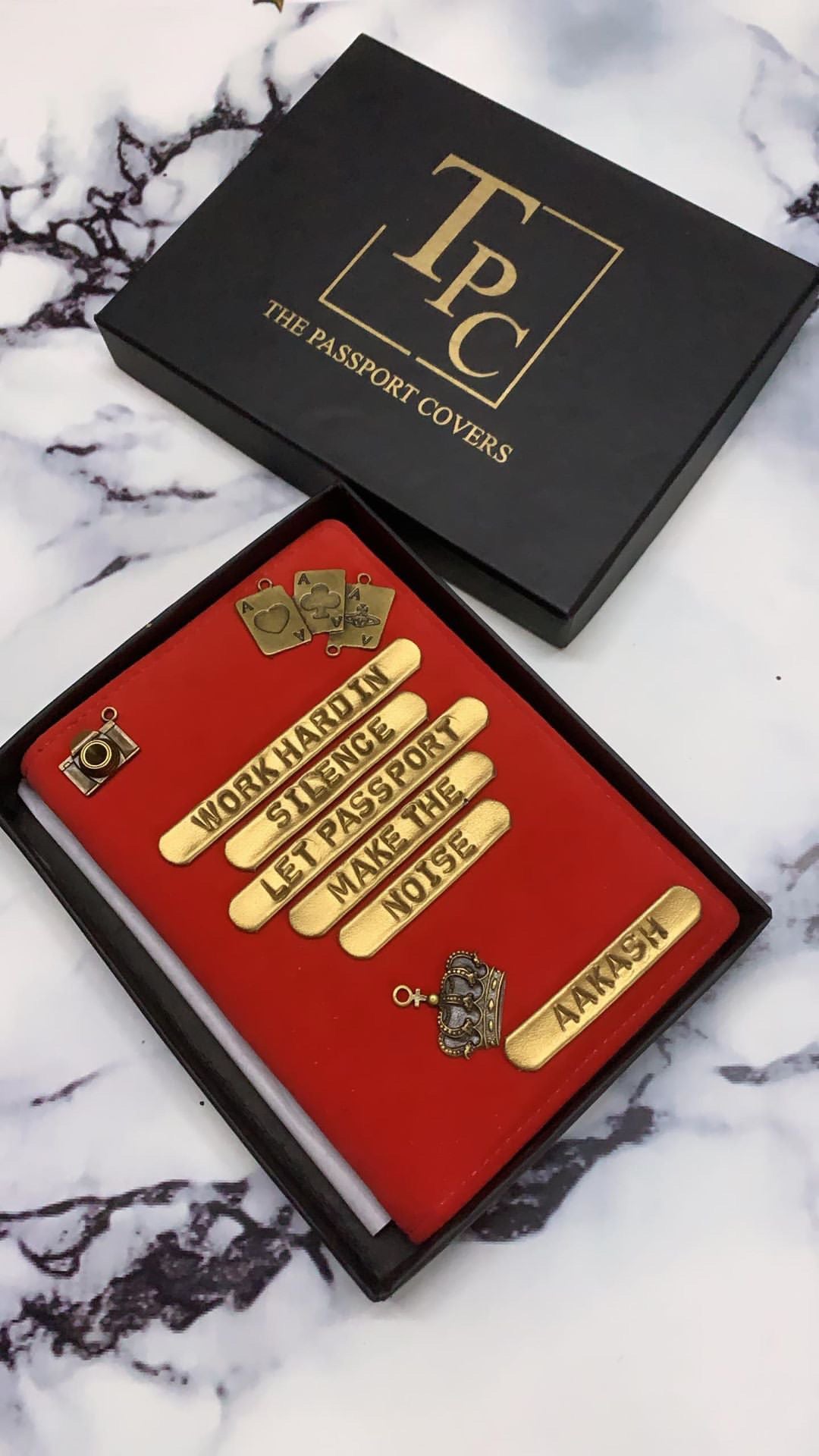 Personalised Red Velvet Passport Cover | TPC Gifts