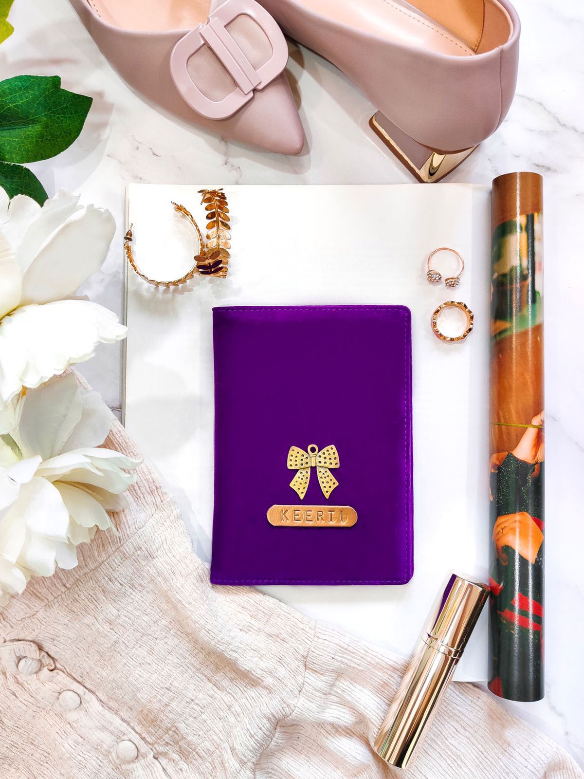 Purple Velvet Passport Cover | TPC Gifts